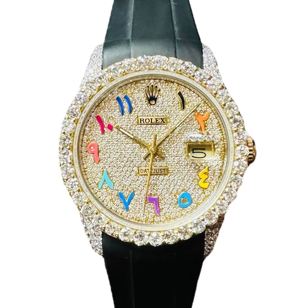 Rolex Datejust 36mm Multi-Colored Arabic Dial Covered in Diamonds +3 ...